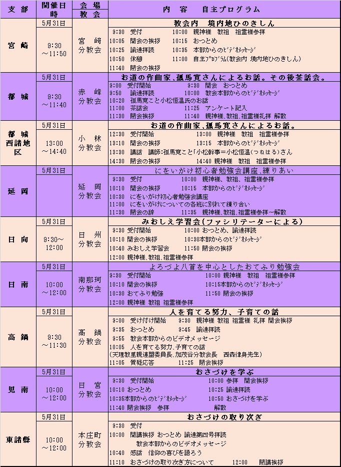 第4回ようぼく一斉活動日宮崎教区開催情報:教区からのご案内【宮崎教区】｜教区・支部掲示板